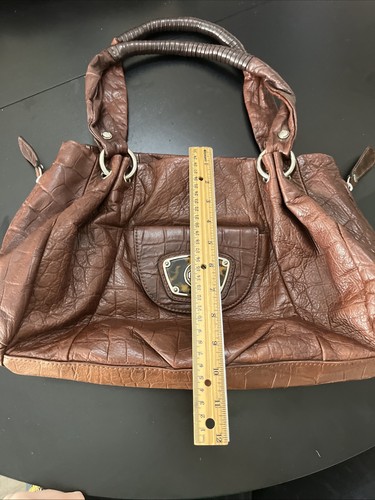 B. MAKOWSKY Leather Brown Shoulder Bag Hobo satchel style Tortoise ...