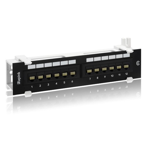 “Rapink 12 Port Cat6 Patch Panel 10G Wallmount 1U Network” | eBay