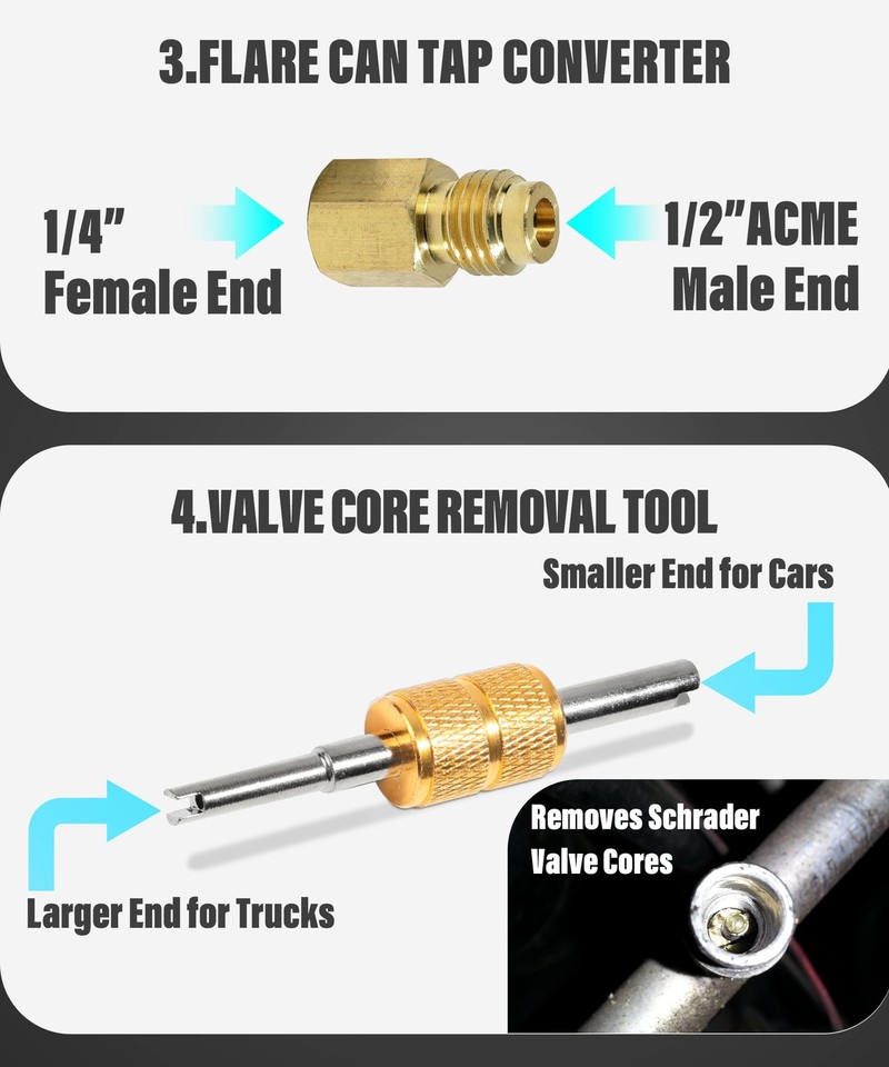 YAKEFLY R134a Can Tap,AC Freon Can Tap Kit for Refilling Automotive Air ...