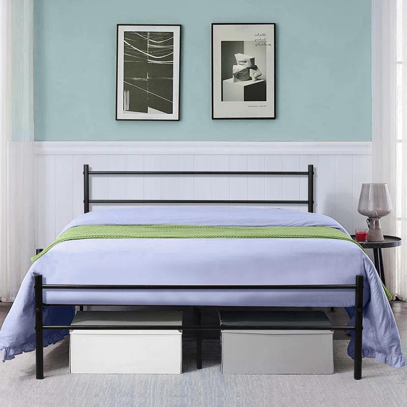Extra Strong Metal Bed Frame Stylish Bedroom Single Double King Size ...
