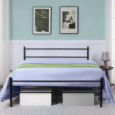 Extra Strong Metal Bed Frame Stylish Bedroom Single Double King Size ...