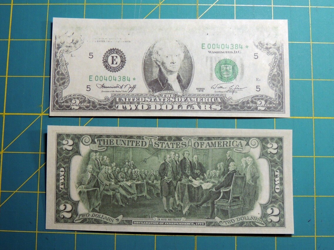 $2 1976 FRN Inking Error Reproduction U.S. Currency Paper Money Copy | eBay