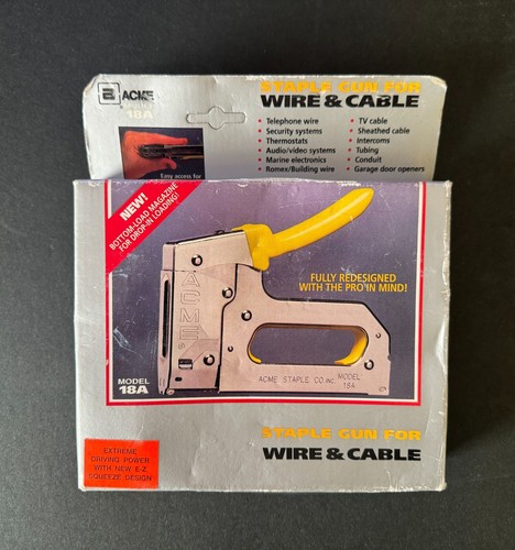 ACME Model 18A Staple Gun Wire & Cable New Never Used in Box | eBay