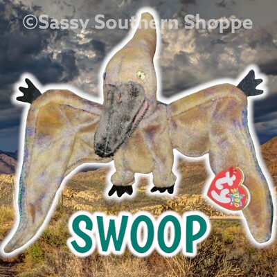 ️ 2000 SWOOP Green & Brown Winged PTERODACTYL Ty Beanie Babies *MWMT ...