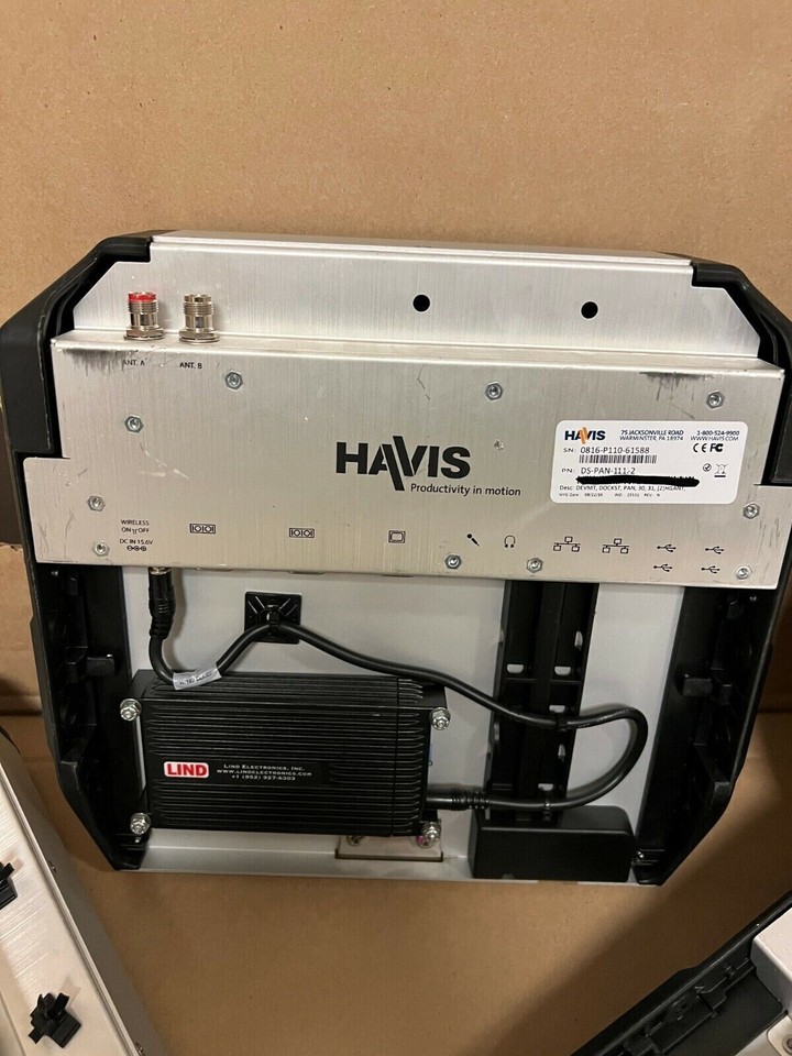 99% Life Left Havis Dock Station DS-PAN-111-2 Dual Antennas Toughbook ...