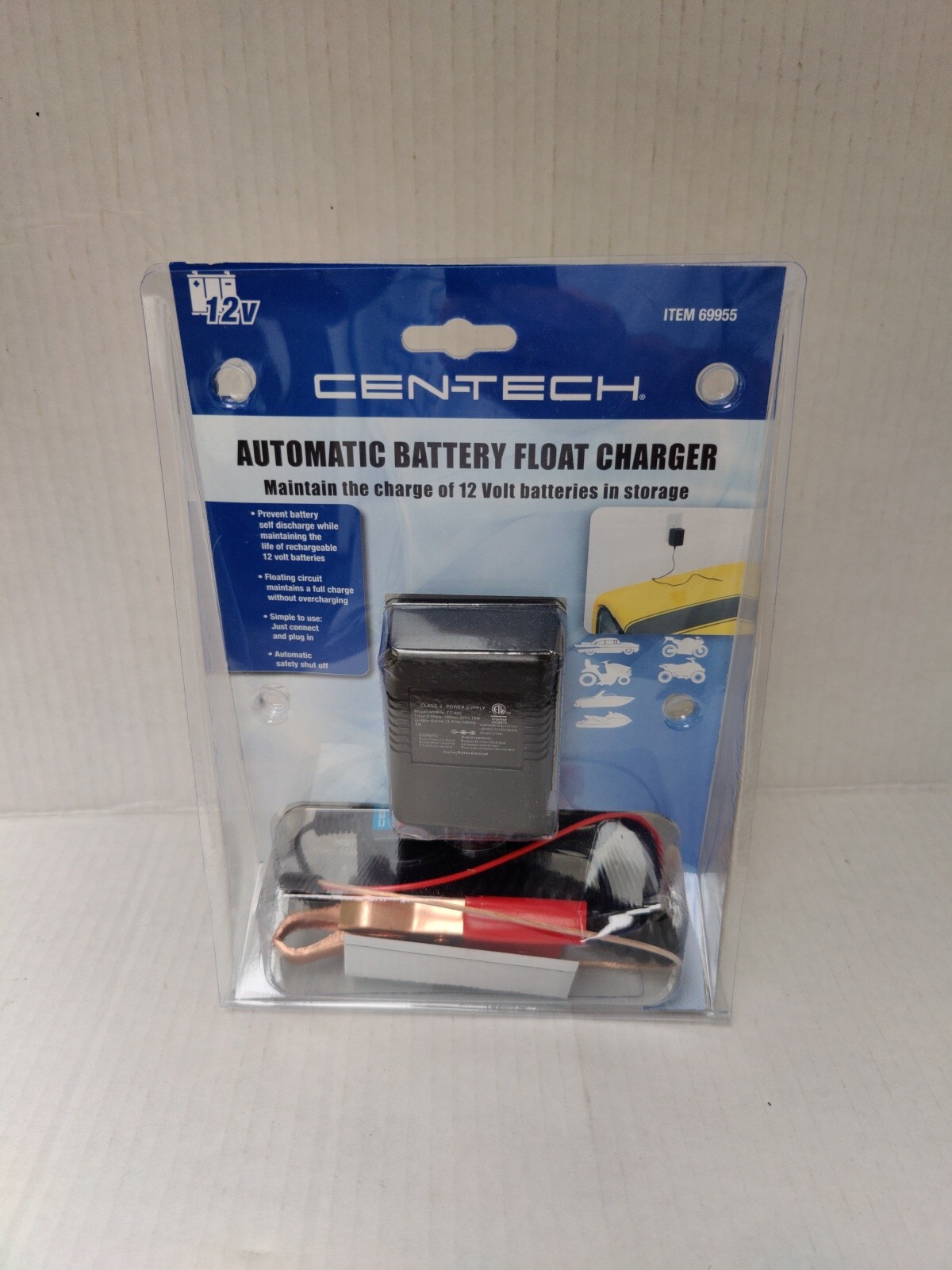 Cen-Tech 12V Automatic Battery Float Charger Tender Trickle Charger ...