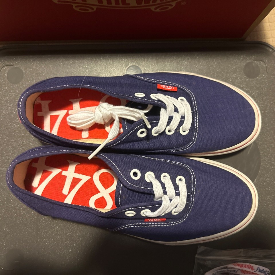 Vans X Pabst Blue Ribbon PBR Beer Limited Red White Blue Shoes W Sz 6 M ...