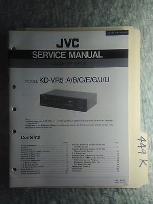JVC kd-vr5 service manual original repair book stereo tape deck player ...