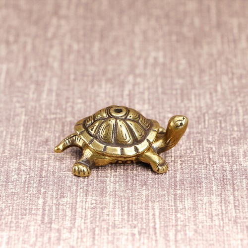 Solid Brass Turtle Fragrant Insert Figurine Small Statue Home Ornament ...