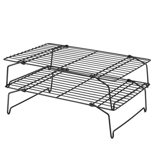 Cooling Rack, 2-Tier Stainless Steel Coated Wire Rack for Grilling ...