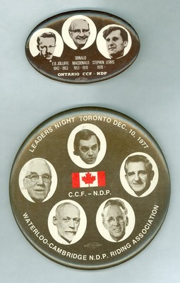 2 Canadian New Democrats Party Leaders Political Pinback Buttons ...