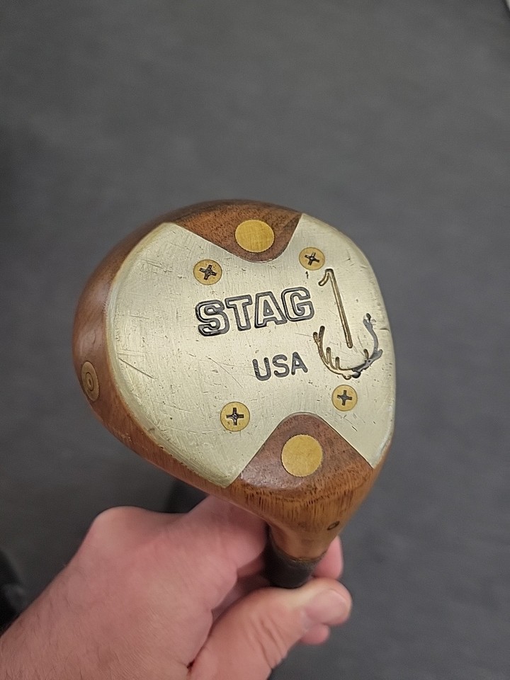 STAG GOLF Genuine Persimmon DRIVER Right Handed Steel Regular Vintage ...