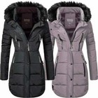 Spindle Womens Long Winter Fleece Lined Parka Coat Quilted Jacket Zip ...