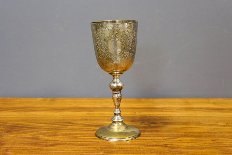 Embossed Cup 6 inch Goblet Vintage Handmade Brass King's Royal Chalice ...