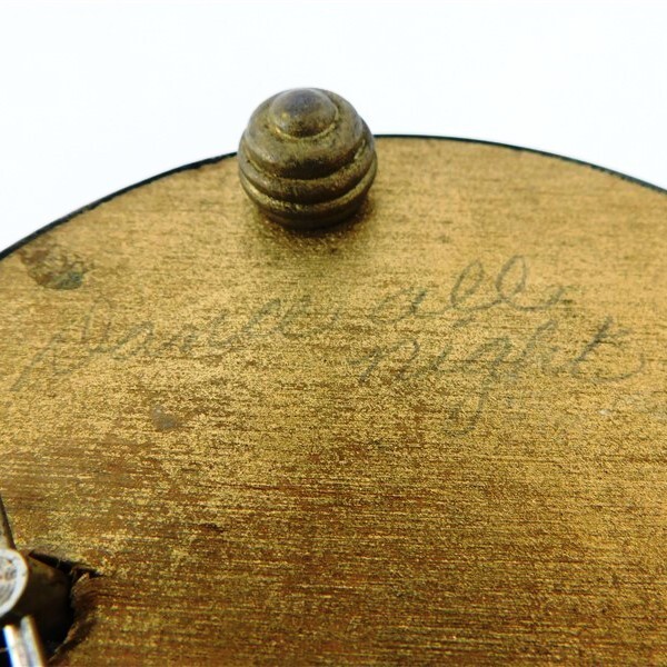 119/326 Vintage Metal Musical Powder Box With Red Stone on Top "Dance ...