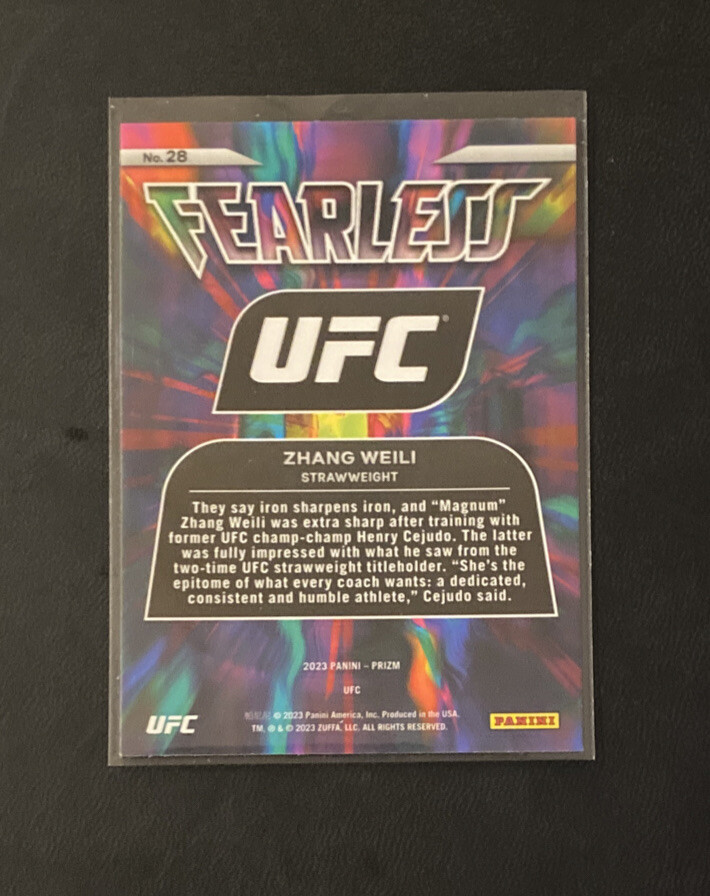 Zhang Weili 2023 Panini Prizm UFC Fearless Insert Strawweight #28 | eBay