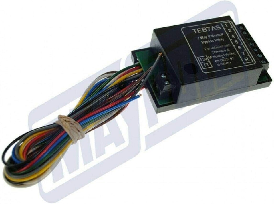 Maypole 12V Vehicle Trailer Caravan 7 Way Electronic Bypass Audio ...