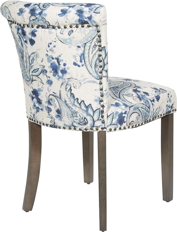 OSP Home Furnishings Kendal Dining Chair with Button Tufted Back Blue ...