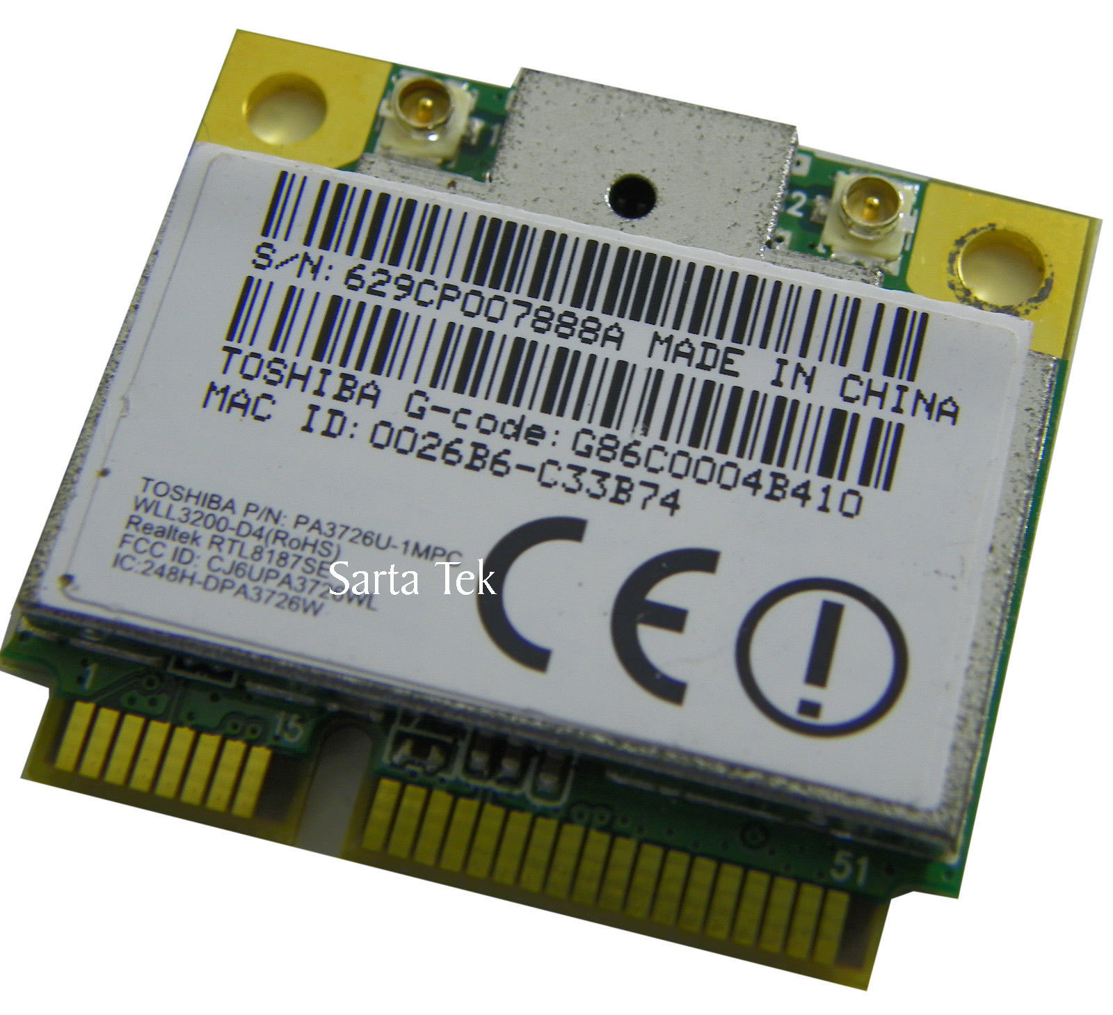 Realtek RTL-8187SE Wireless Half Mini Card OEM Toshiba PA3726U-1MPC | eBay