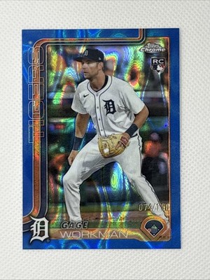 Gage Workman Rookie 2025 Topps Chrome Update #USC21 Blue Lava Refractor ...