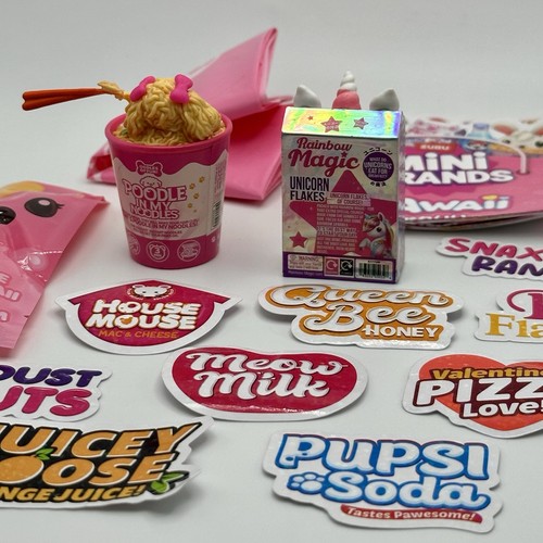 Mini Brands Kawaii Zuru Lot Of Stickers & Poodle In My Noodle & Unicorn ...