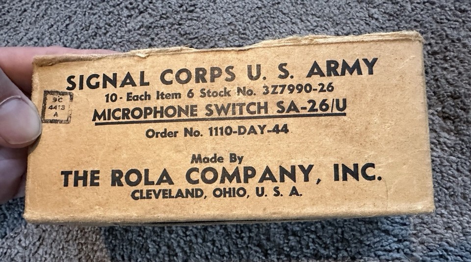 WWII US Army Signal Corps Microphone Switches - ROLA Company WWII 🇺🇸 ...