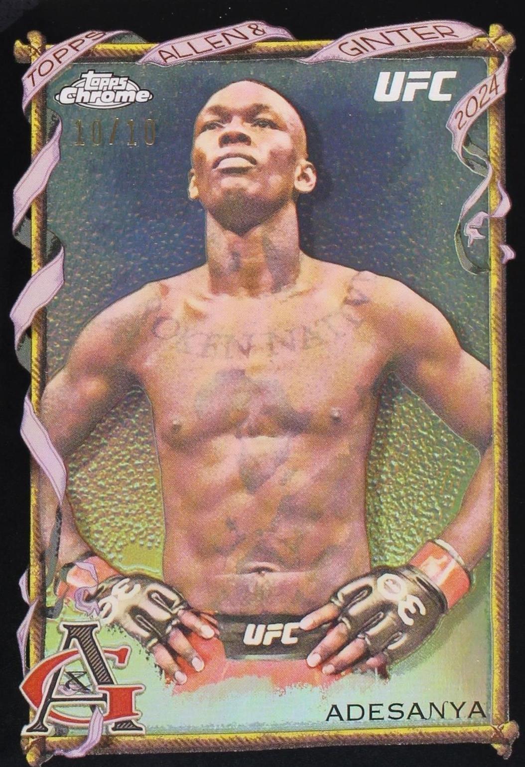 2024 Topps Chrome UFC - Allen and Ginter Israel Adesanya #AAG-7 Black ...
