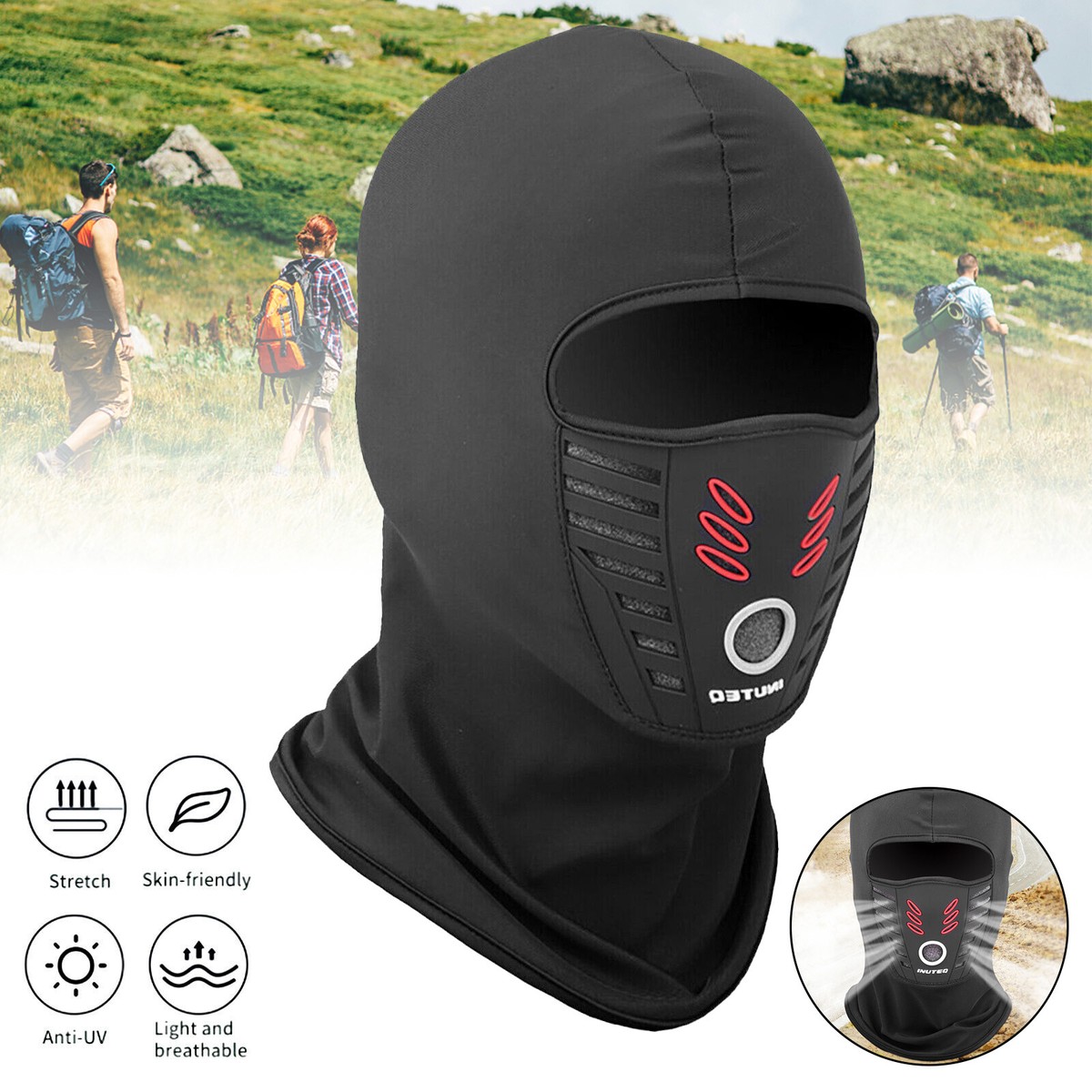 Neck Gaiter FULL Face COVER Mask Anti Dust UV Wind Sun Protection Head ...