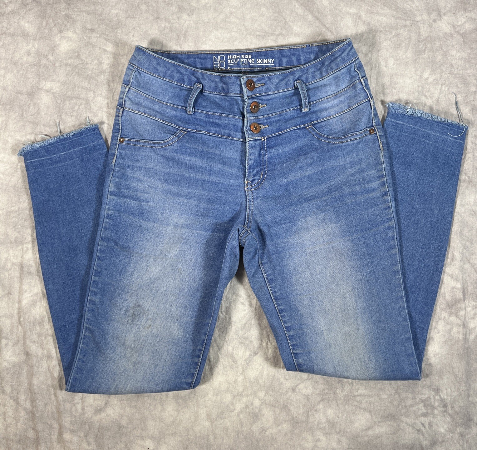 NOBO High Rise Sculpting Skinny 3 Button Blue Jegging… - Gem