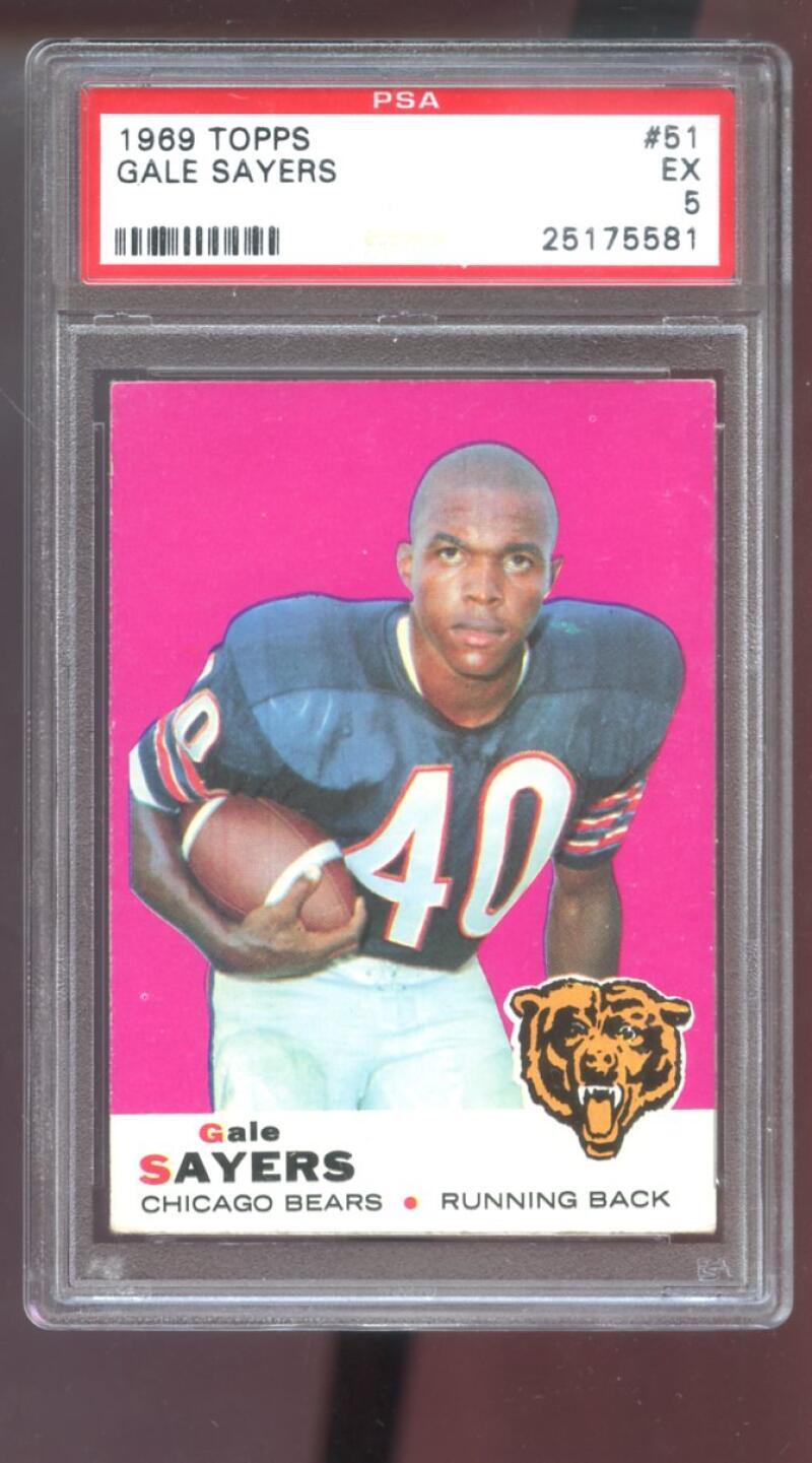 1969 Topps #51 Gale Sayers PSA 5 Graded Football Card NFL Chicago Bears ...