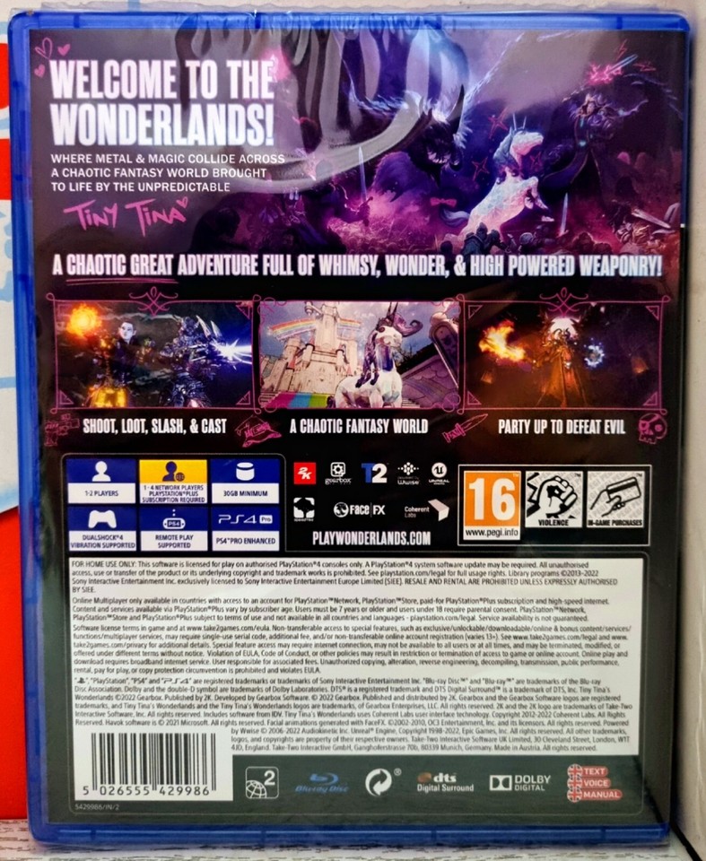 TINY TINA'S WONDERLANDS PS4 ACTION SPIN-OFF DI BORDERLANDS PAL UK NUOVO ...