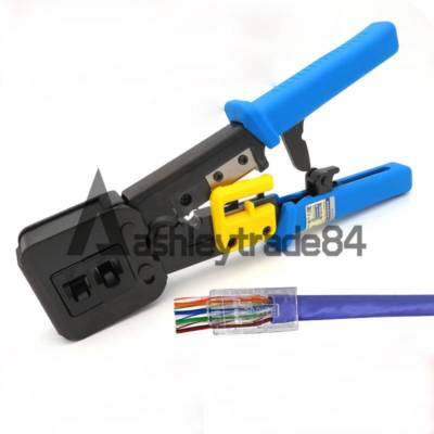 RJ45 Crimper RJ12 Cat5 Cat6 8p8c Cable Stripper Pressing Clamp Network ...