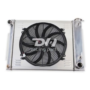 ALUMINUM RADIATOR &FAN SHROUD &W/ 16" FANS Fit 67 68 69 CHEVY CAMARO 21 ...