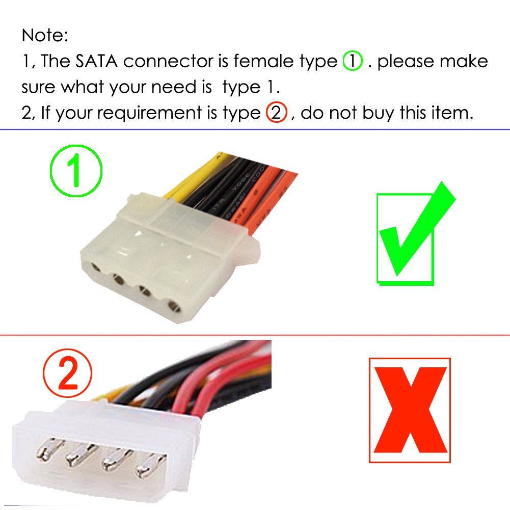 Security-01 2 Pack 4 Pin IDE Female Molex to Female Dual SATA Power Y ...