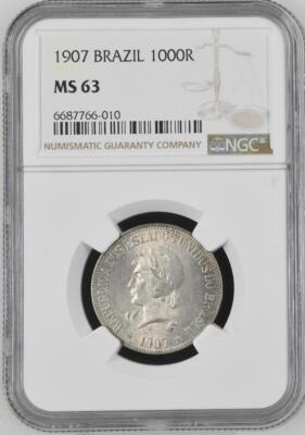 Brazil 1000 Reis 1907 NGC MS 63 | eBay
