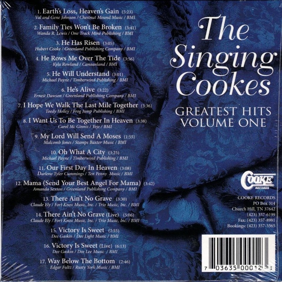Singing Cookes - Greatest Hits Volume One - CD | eBay