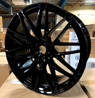 22" GLOSS BLACK STAGGERED WHEELS RIMS FIT BMW X5 E70 F15 X6 E71 F16 ...