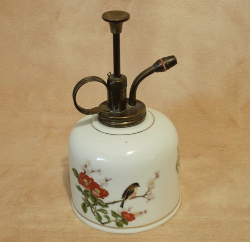 Vintage 🌸TAKAHASHI🌸 Ceramic+Brass Plant Mister 💦Japan Flowers & Birds W ...