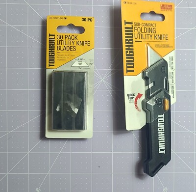 Toughbuilt, Folding Utility Knife +30 Blade Pack Bundle / New | eBay