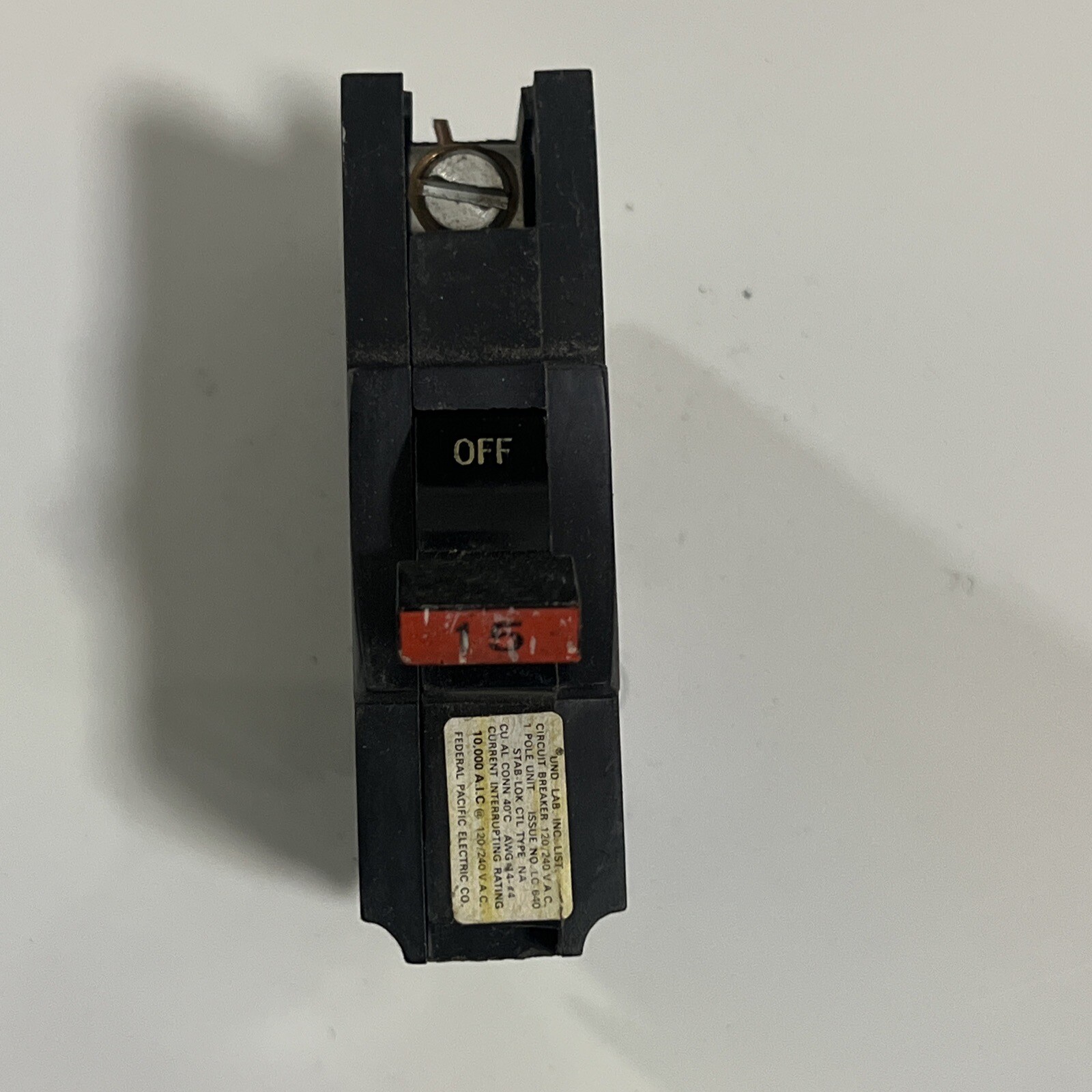 NA115 Federal Pacific FPE Type NA Stab-Lok Breaker 1 Pole 15 AmP 1 ...