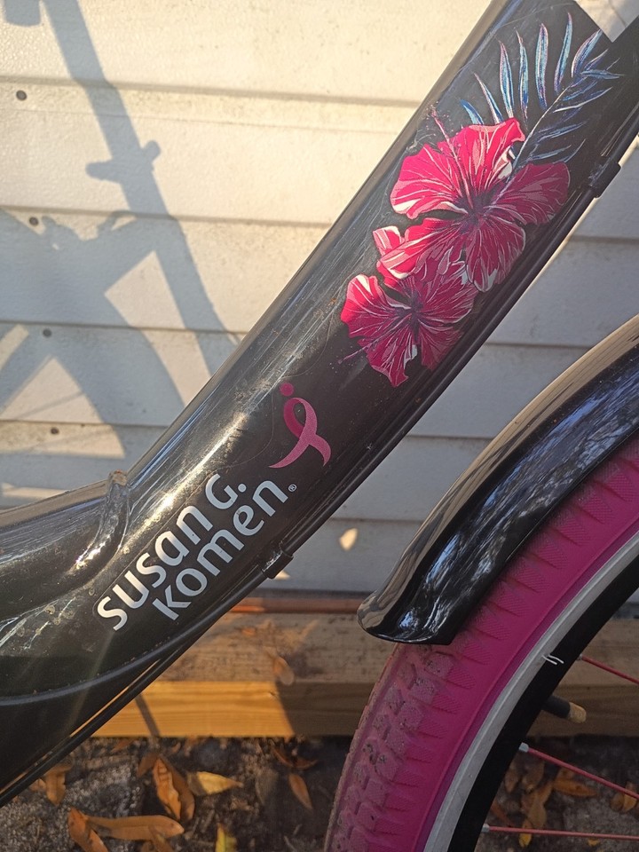 26" Susan G. Komen Cruiser Bike, Adult, Ages 12+, Black and Pink | eBay