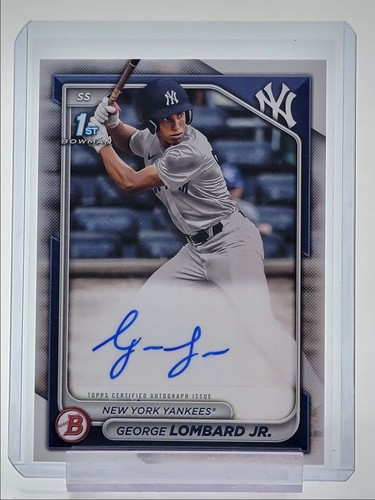 GEORGE LOMBARD JR. 2024 BOWMAN 1ST AUTOGRAPH BASEBALL YANKEES AUTO ...
