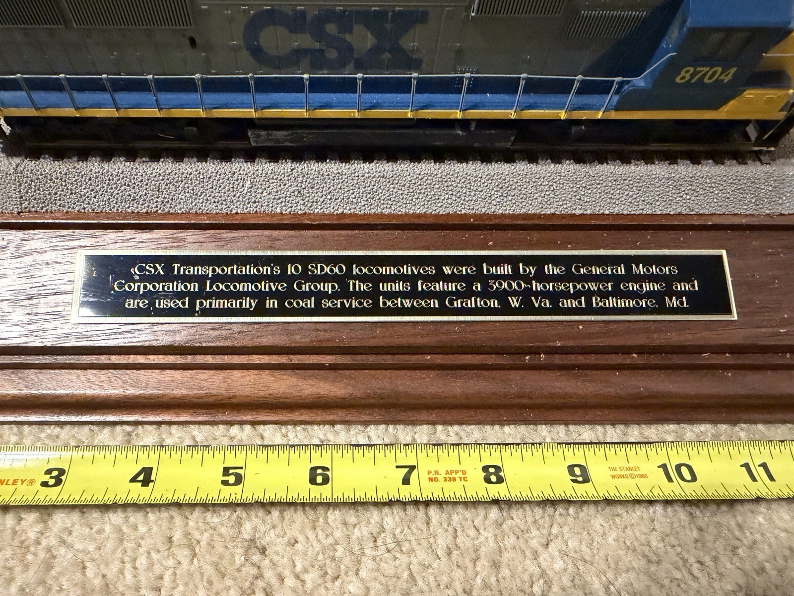 Rare! CSX 8704 Locomotive 10 SD60 diecast model display HO train engine ...