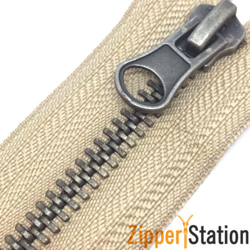 Brass Open End Zips - Metal No 5 Weight Zipper - Coats & Jackets (BR5OE ...