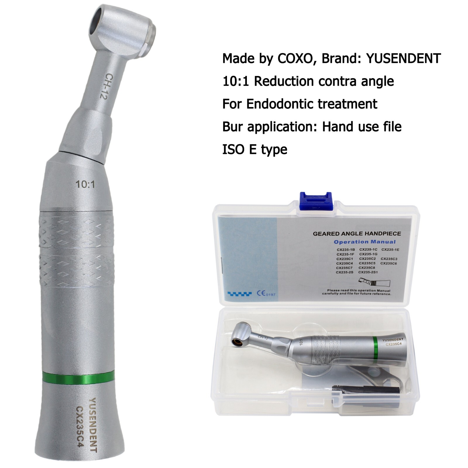 COXO 10:1 Endo Contra Angle Reciprocating Handpiece Hand File Low Speed ...
