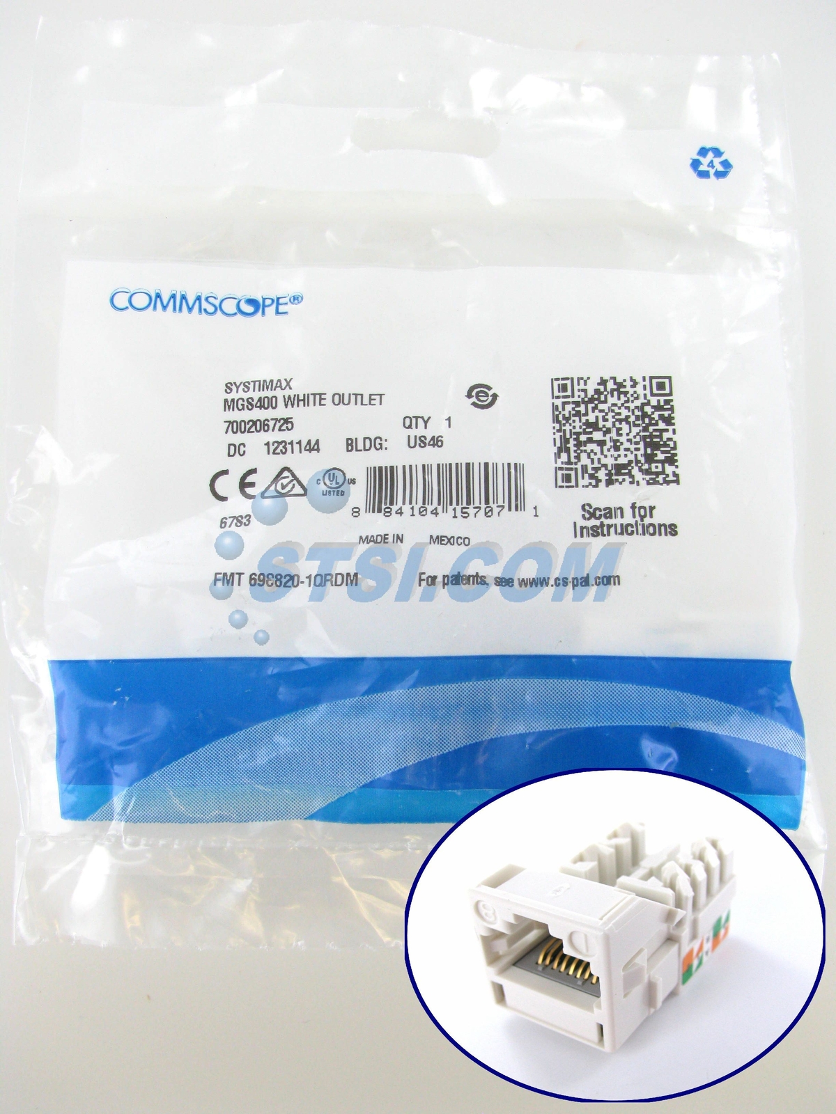 CommScope GigaSPEED XL MGS400-262 Category 6 U/UTP Information Outlet ...