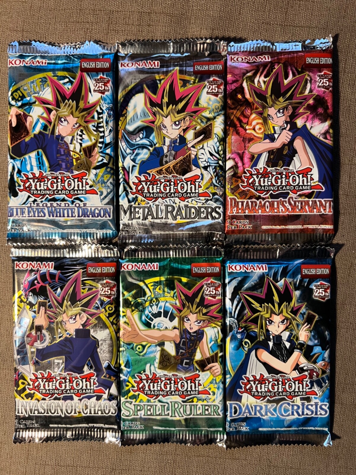 YUGIOH 6x Legendary Collection Booster Pack 25th Ann LOB MRD SRL PSV ...