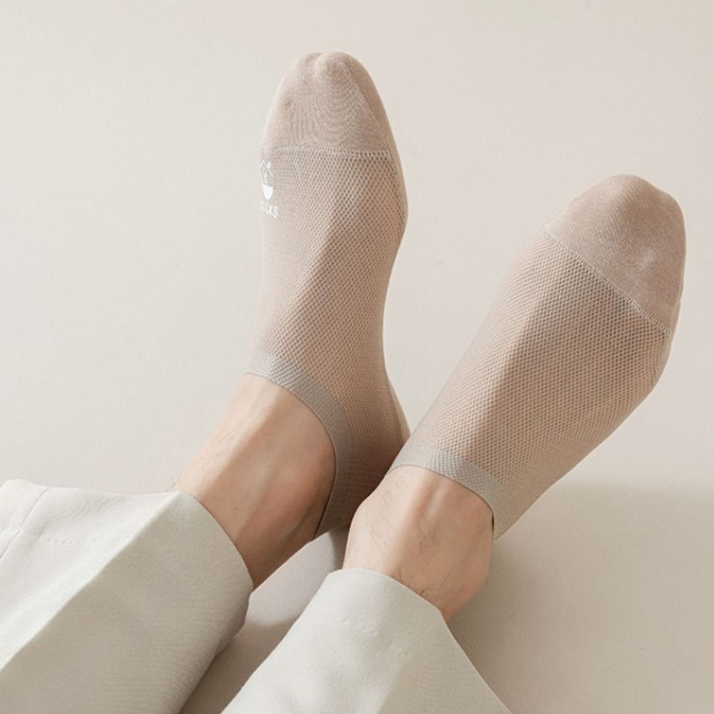 2pairs Non-slip Invisible Socks Low Cut Ankle Men's Socks Ice Silk Sock ...