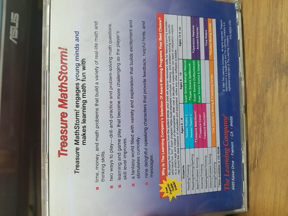 Treasure Mathstorm The Learning Company Pc | eBay