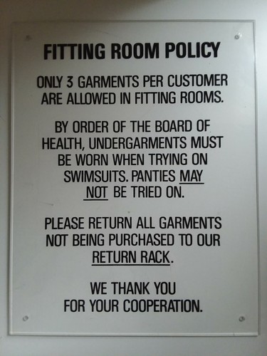 Fitting Room Policy Clear Acrylic Wall Plaque Sign 11x14 Pre-drilled ...